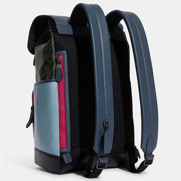Coach | Bags | Coach Track Backpack In Colorblock Signature Canvas With ...